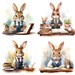 Rabbit Clipart, School Clipart, in a School Uniform, Studying at a Desk ...