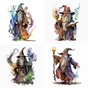 Cartoon Wizard Clipart: Enchanting Cliparts, Non-transparent Background ...