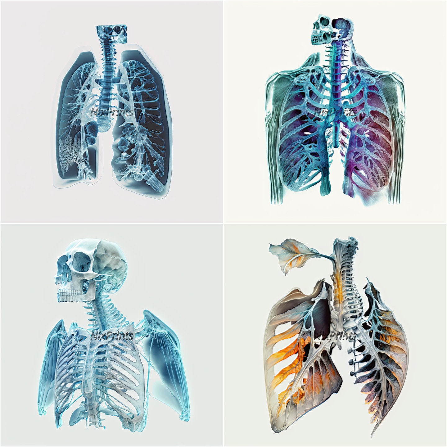 X-ray Watercolor Clipart Medical Imaging Art Digital - Etsy Canada