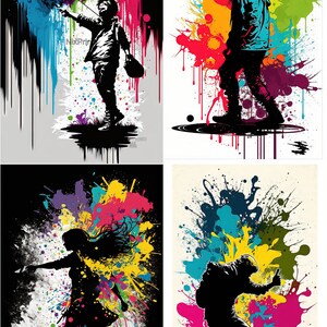 Splash Boy Art, Color Full Boy Clipart, Bright Intense Colors, Light ...