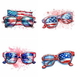 Cool Patriot Sunglasses Digital Clipart, 4th July, Digital Paper ...