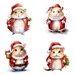 Cute Hamster Clipart, Santa Claus Dress, White Background, Watercolor ...