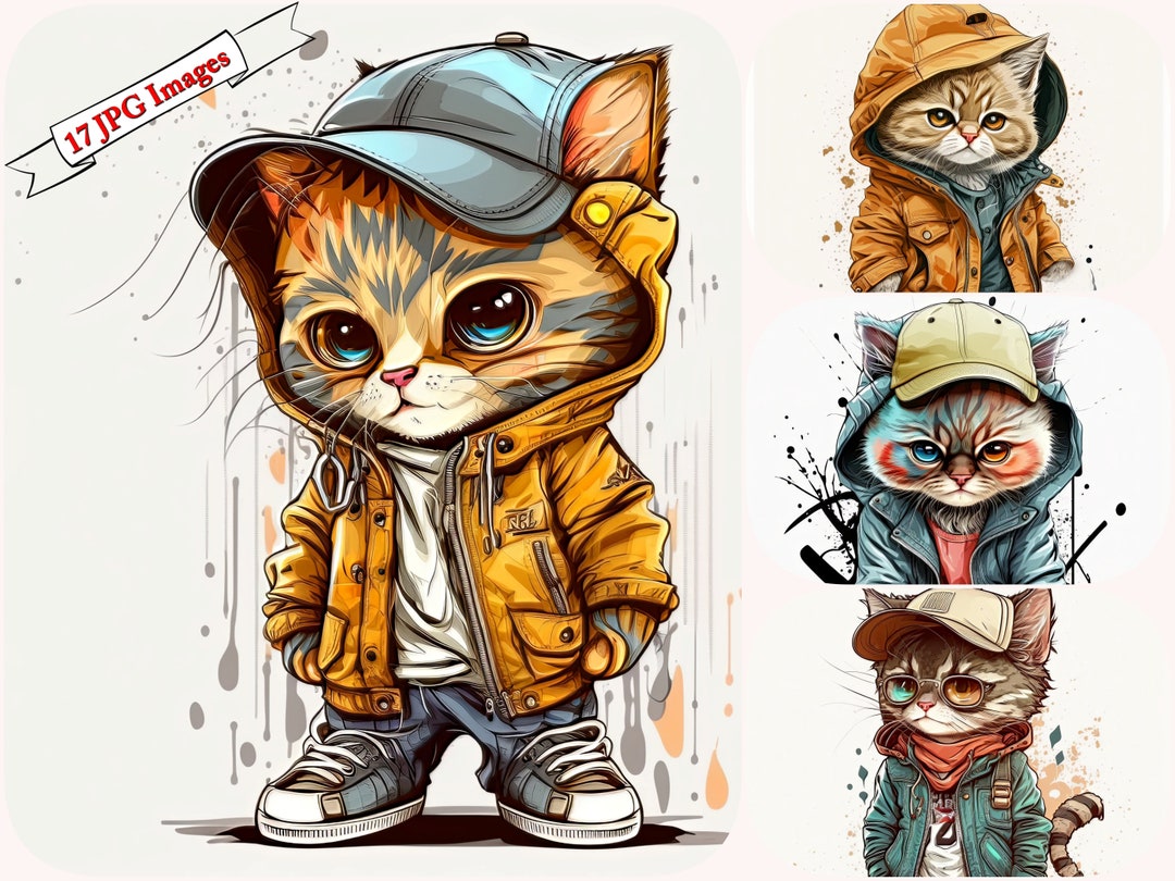 Fantasy Cat Clipart, High Quality Jpgs Cat in Action -perfect for ...