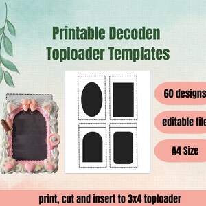 Printable Decoden Toploader Templates for KPOP Deco Frames and Anime ...