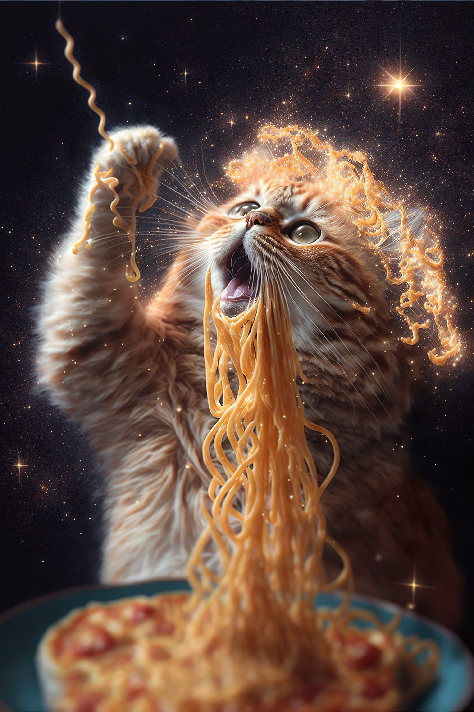 Space Spaghetti Cats! I Cat Art I Space Art I Photorealistic I High ...