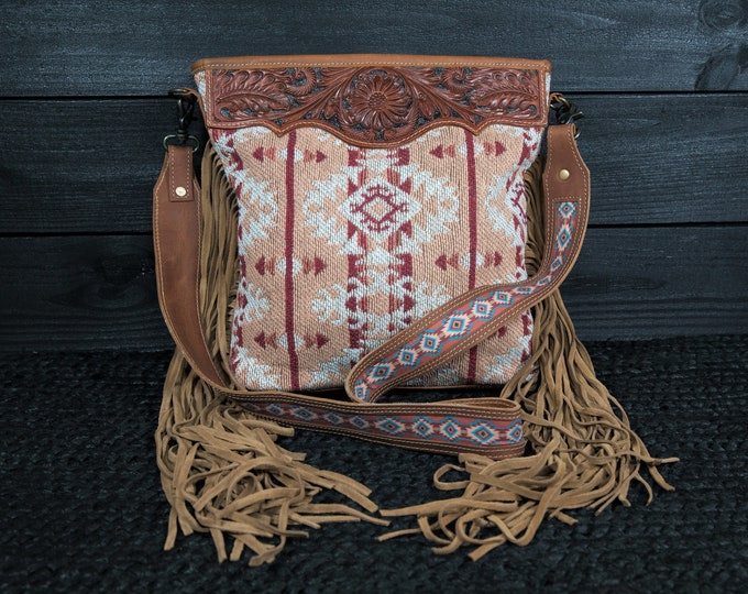 Myra Bag Western Cowhide Crossbody Purse Leather Fringe Cross Body Bag ...