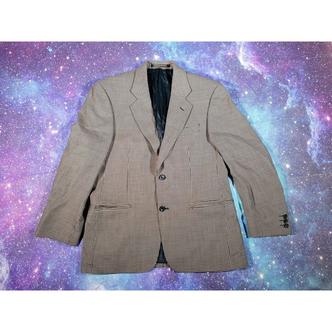 St Michael Tweed Jacket 38 Inch Chest Wool Navy Beige Blazer Vintage - Etsy