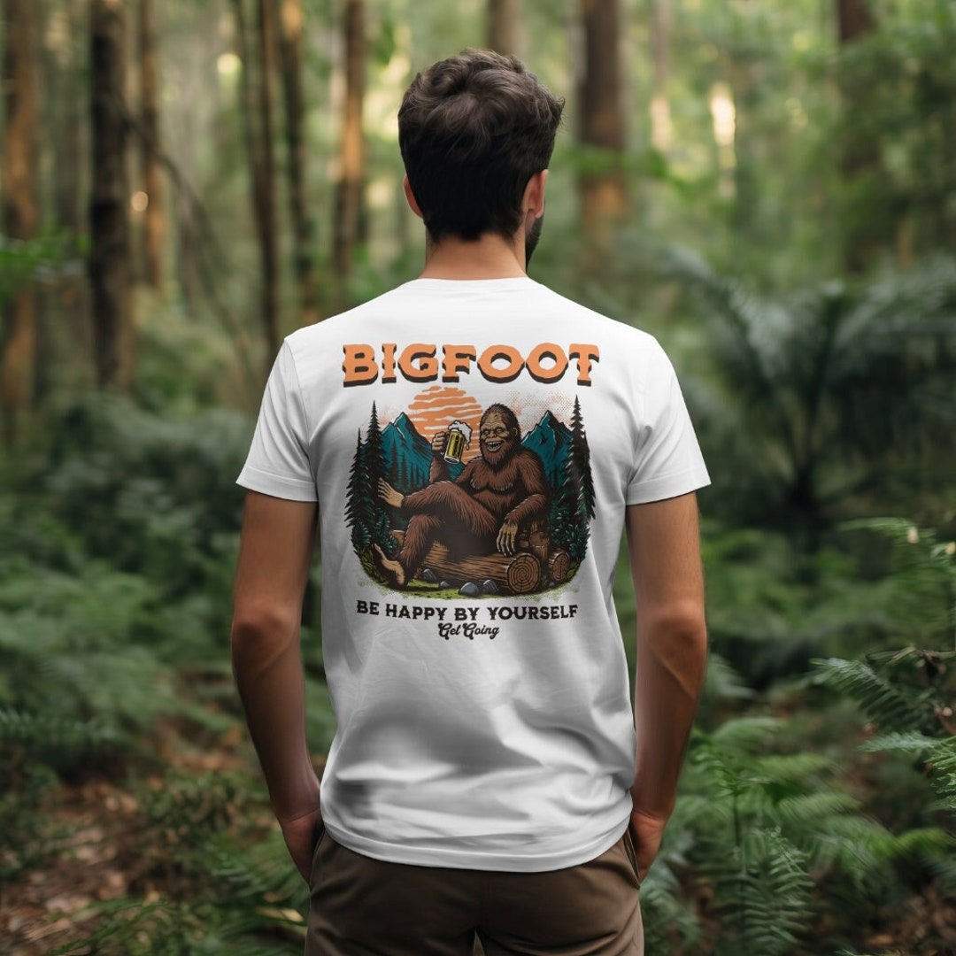 Retro Bigfoot Shirt, Sasquatch Shirt, Bigfoot T Shirt, Hiking Shirt ...