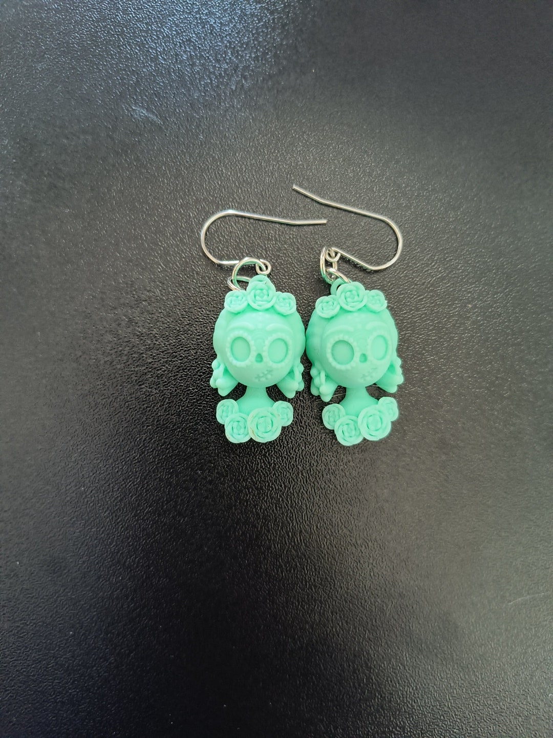 3D Printed Sugar Skull Earrings by Koza Design - Etsy
