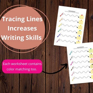 Prewriting Worksheets, Line Tracing, Color Matching, Preschool ...