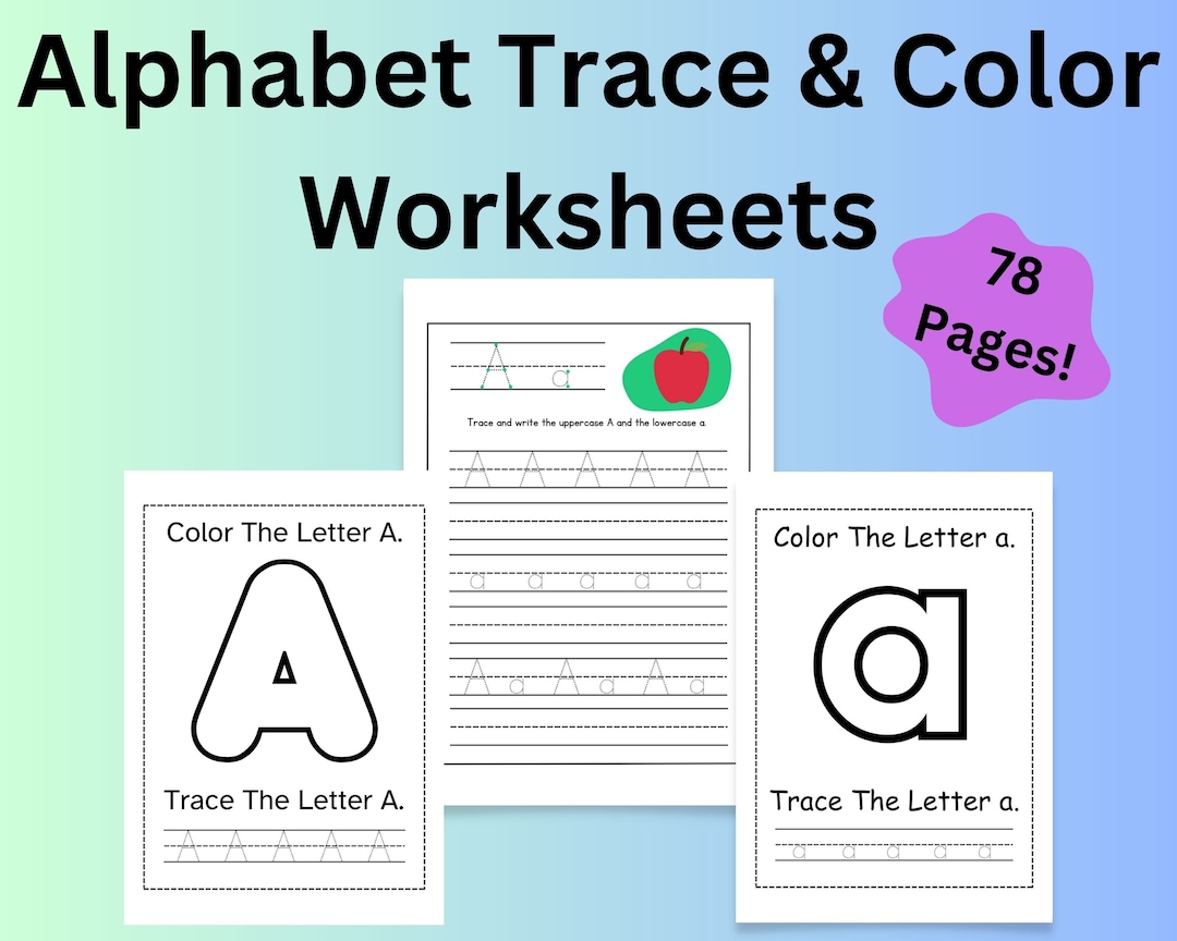 Alphabet Worksheets, Tracing, Coloring, Printable, Letters, Preschool ...