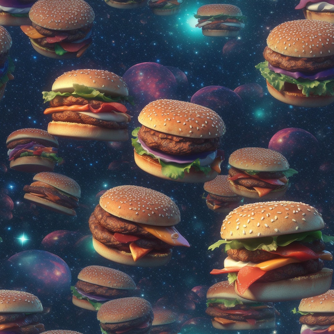 Cheeseburgers in Space | Digital Pattern Image - Etsy