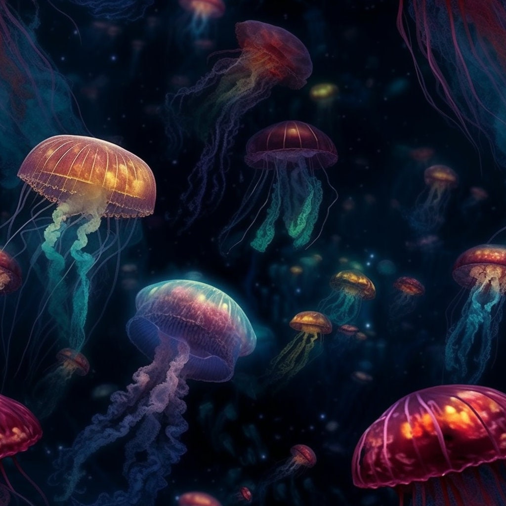 Jellyfish in Space | Digital Pattern Image - Etsy
