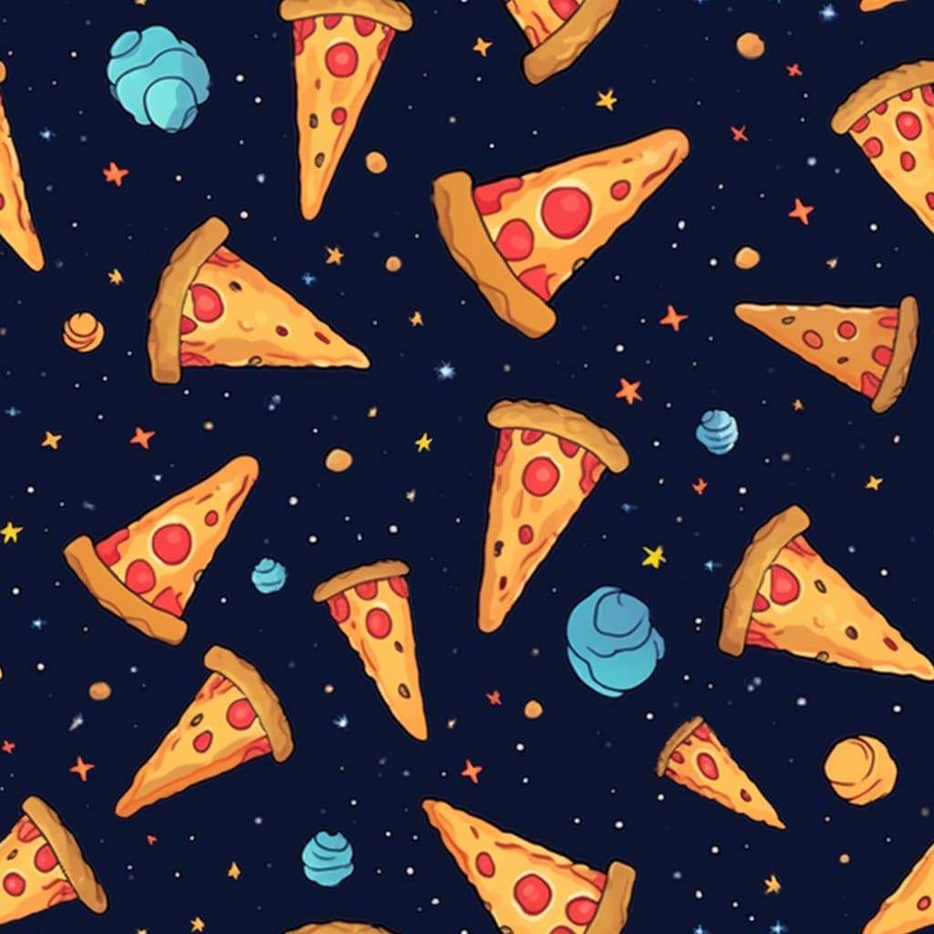Pizza in Space Digital Pattern Image - Etsy
