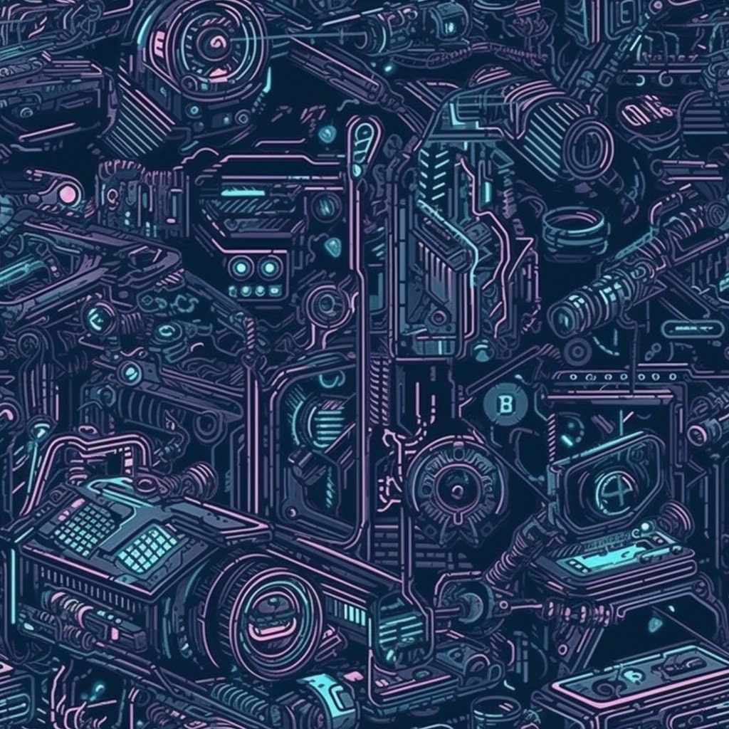 Cyberpunk Technology | Digital Pattern Image - Etsy