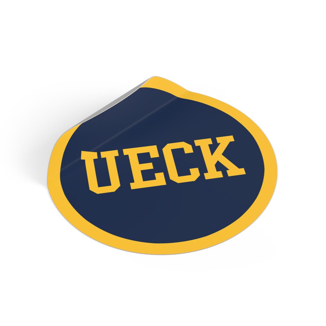 UECK Round Vinyl Sticker, UECK Design, Funny Baseball Fan Sticker ...