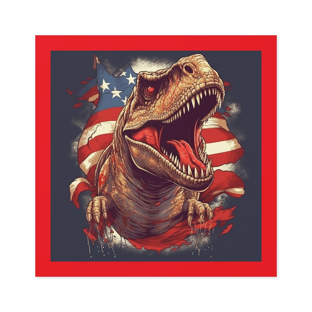 Freedom-rex Patriotic T-rex Dinosaur | Square Stickers, Indoor/outdoor ...