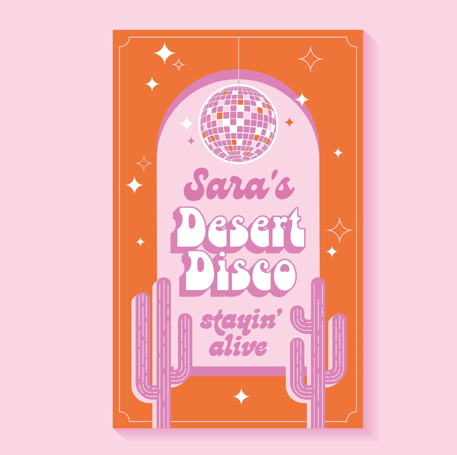 Desert Disco Bachelorette Itinerary: Scottsdale Party Invite (digital ...