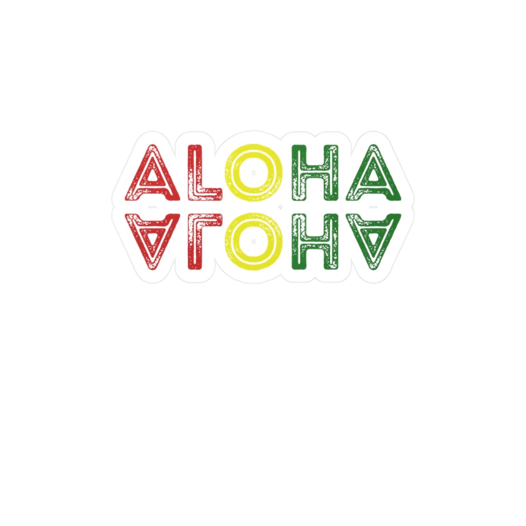 Aloha Rasta Colors Kiss-cut Vinyl Decals, Aloha Sticker - Etsy