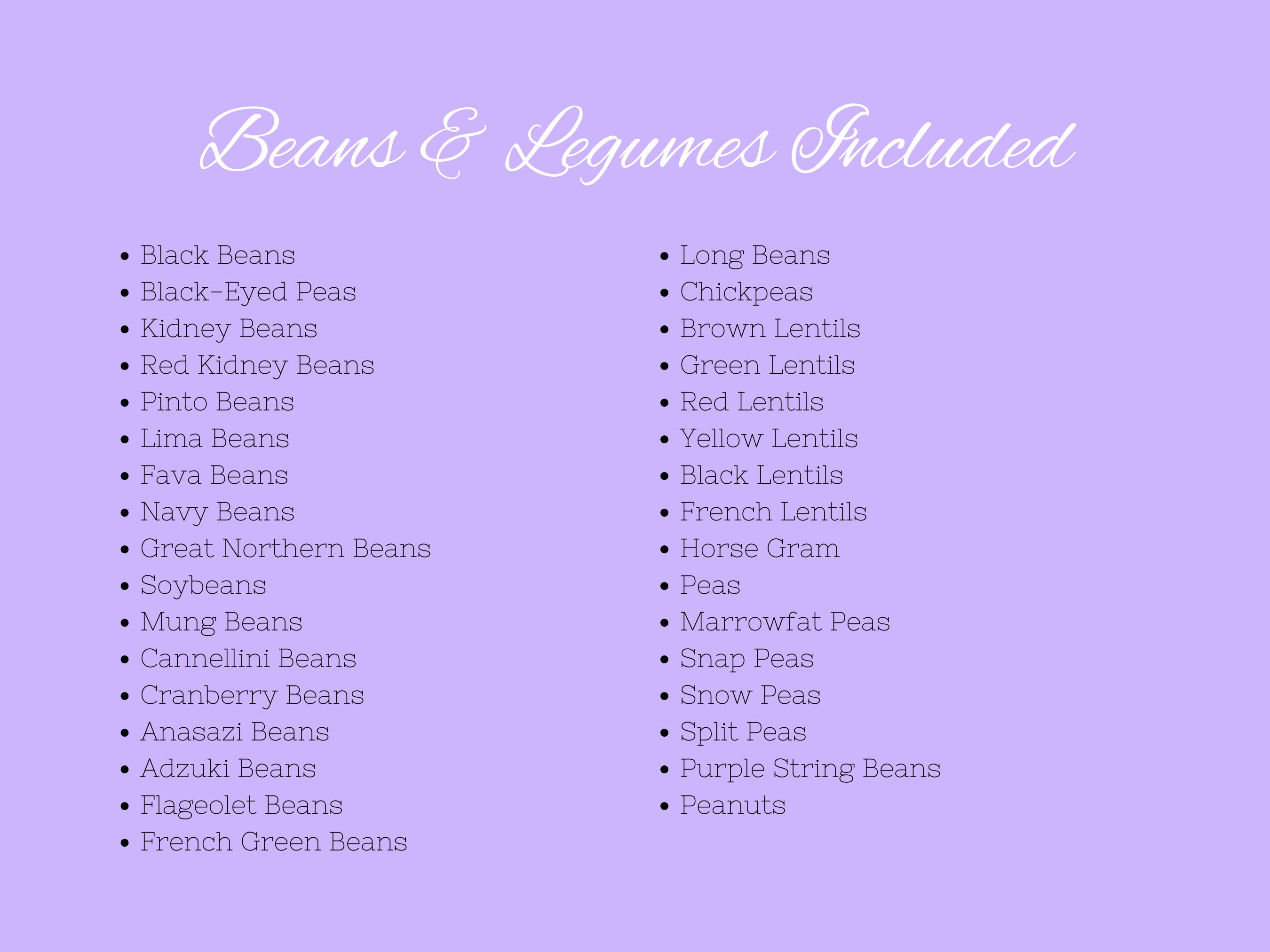 Printable Minimalist Square Bean and Legume Labels | Digital Labels ...