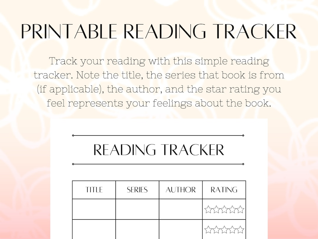 Printable Reading Tracker | Digital Reading List | Reading Log | Book ...