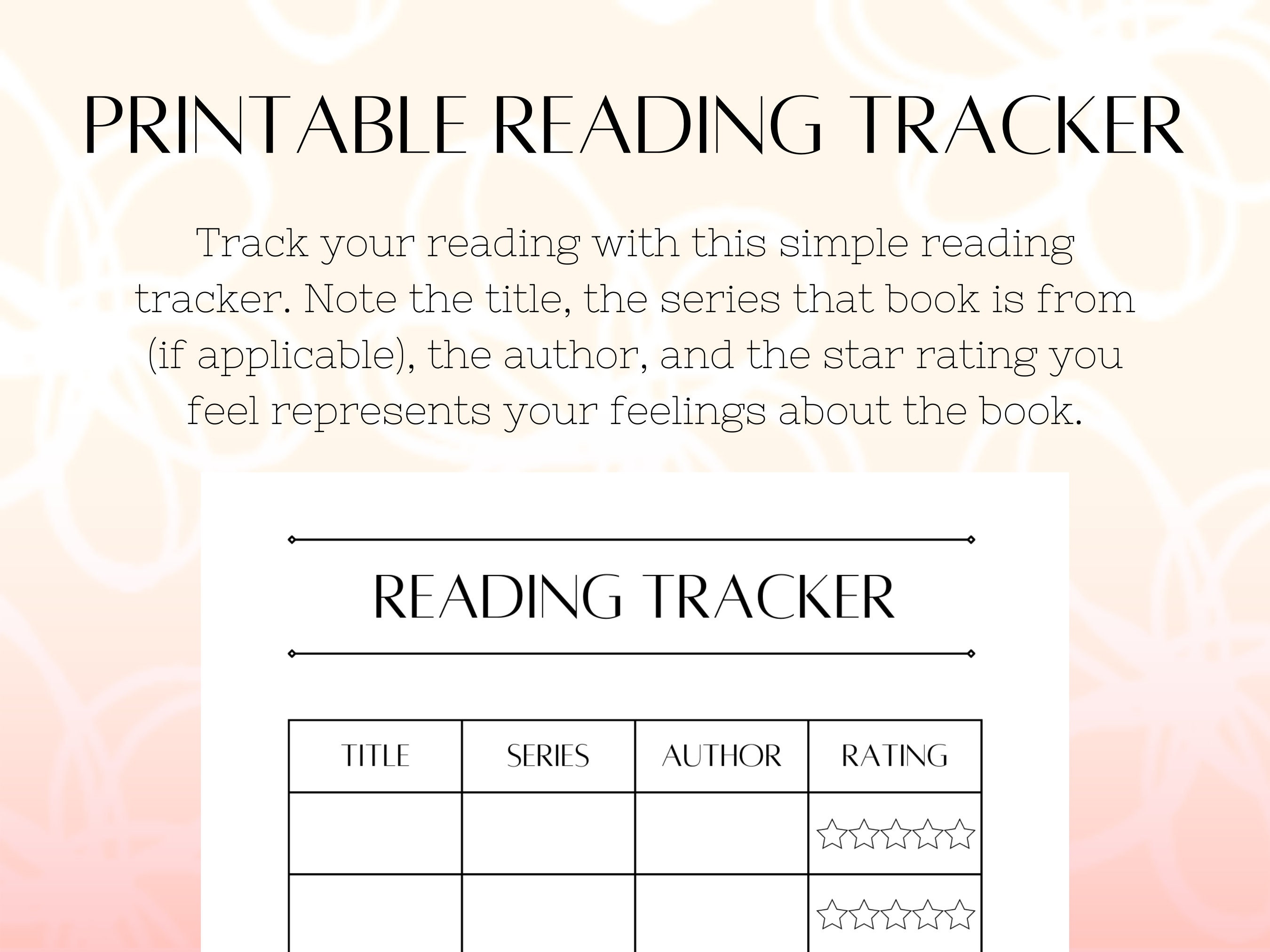 Printable Reading Tracker | Digital Reading List | Reading Log | Book ...