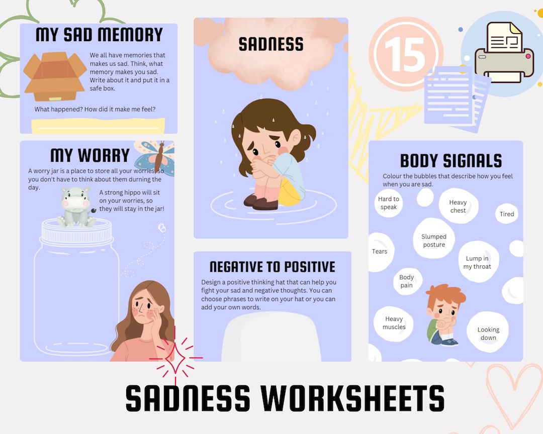 Sadness Worksheet for Children I Emotions Worksheets for Children I CTB ...