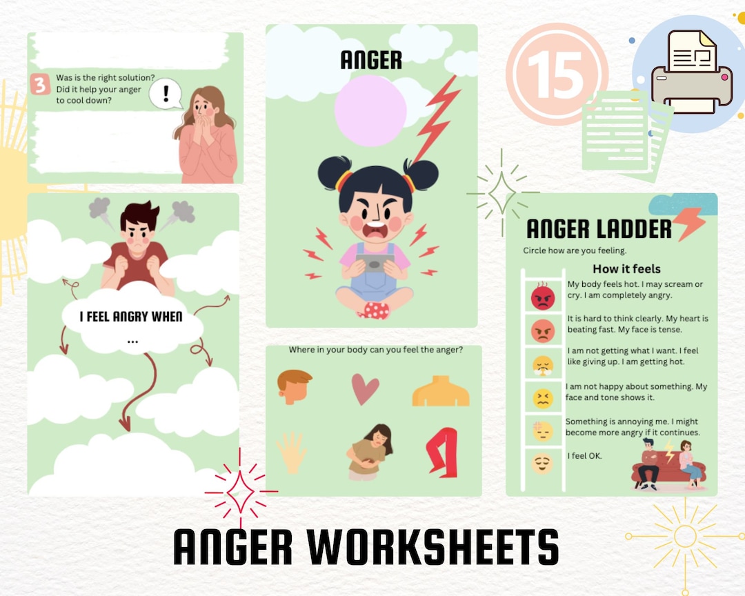 Anger Worksheets for Children I Conflict Resolution Worksheets I Anger ...