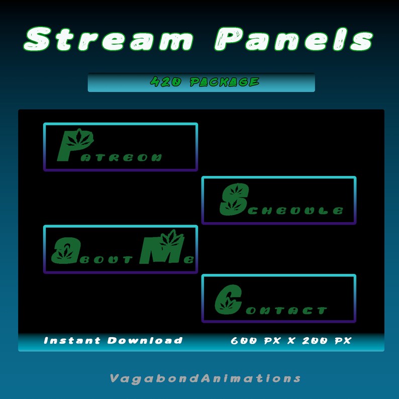Twitch Panels ~ 420 Cannabis Themed - Etsy