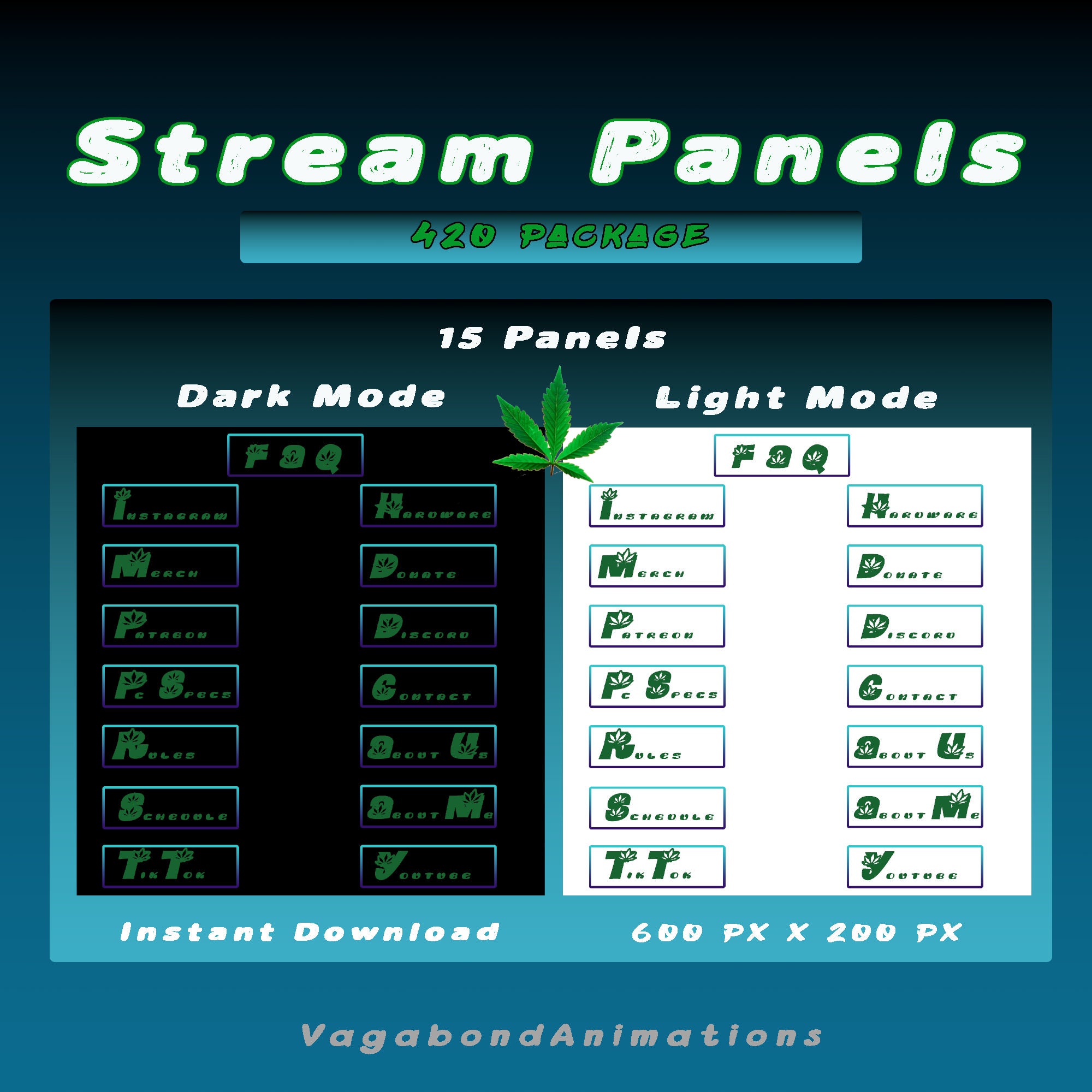 Twitch Panels ~ 420 Cannabis Themed - Etsy
