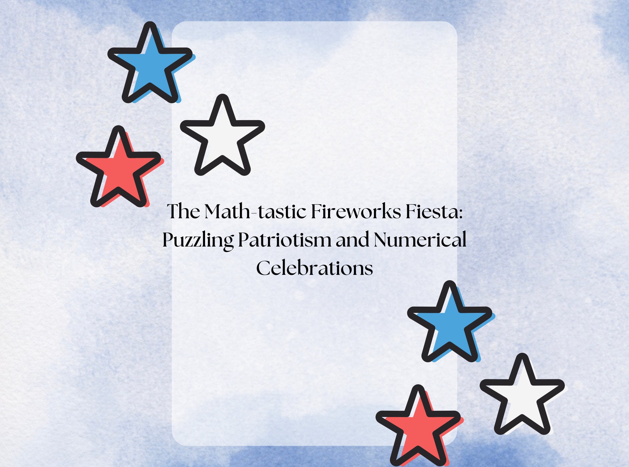 The Math-tastic Fireworks Fiesta: Puzzling Patriotism and - Etsy