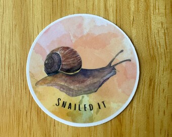 Snailed It Sticker | Holographic Sticker | Snail Sticker | Graduation ...
