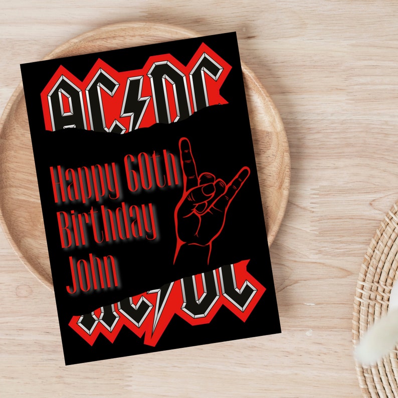 Personalised Rock Band Birthday Card Age Card Music Rock N - Etsy