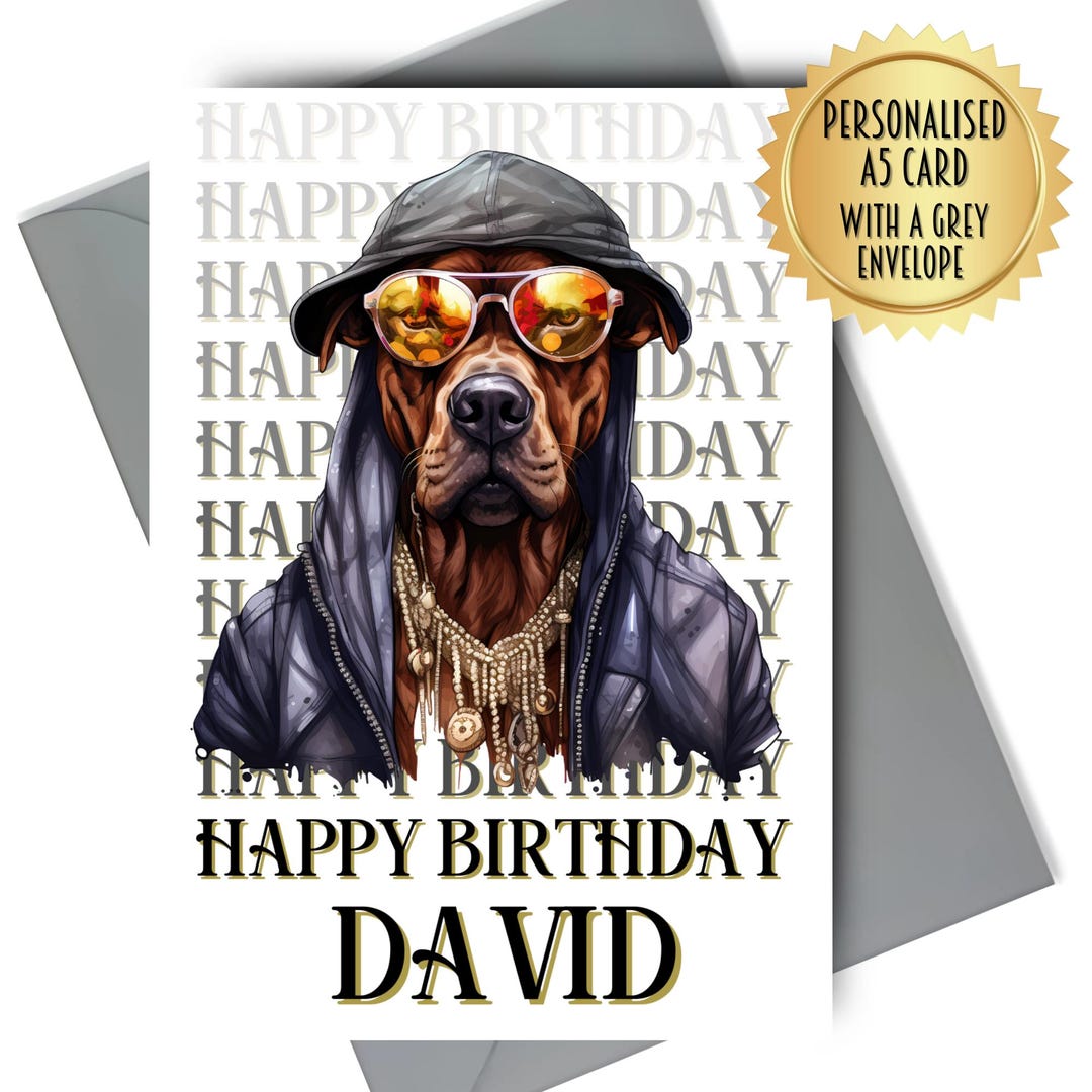 Personalised Birthday Card Rapper Hip Hop Gangster Animal - Etsy