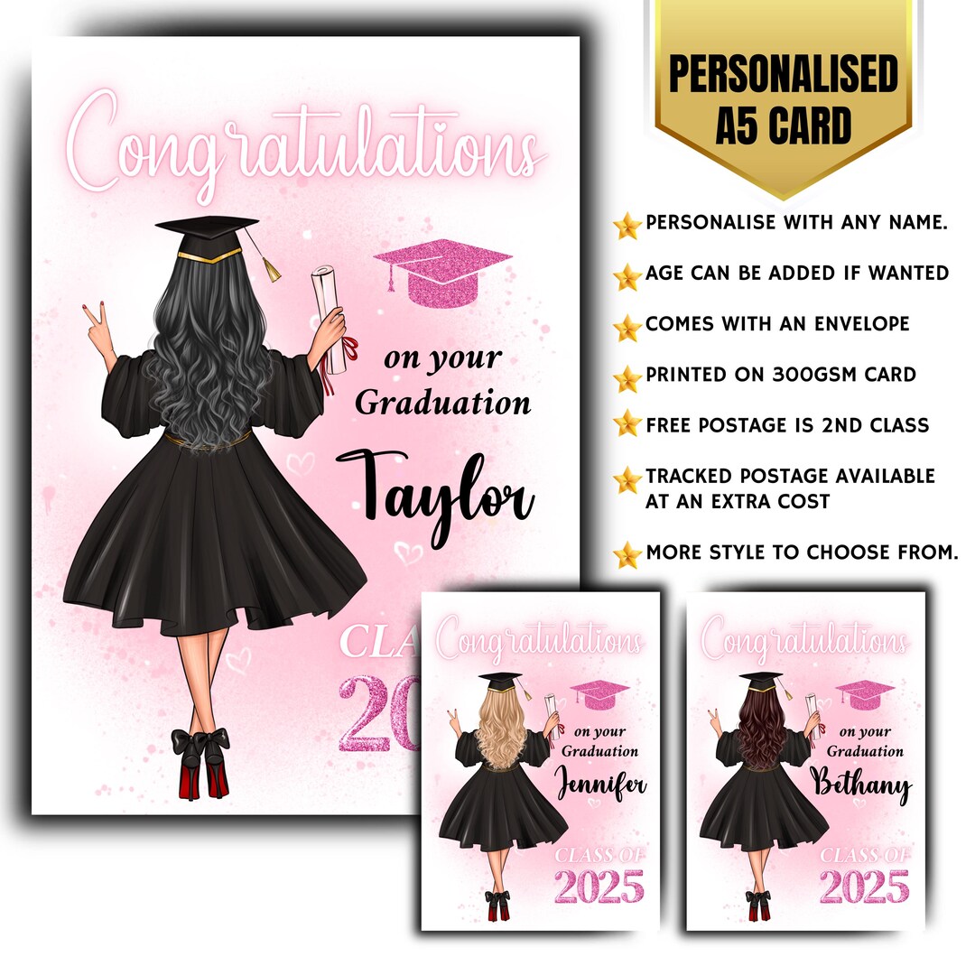 Personalised Graduation Card Greeting Card Congratulations Well Done ...