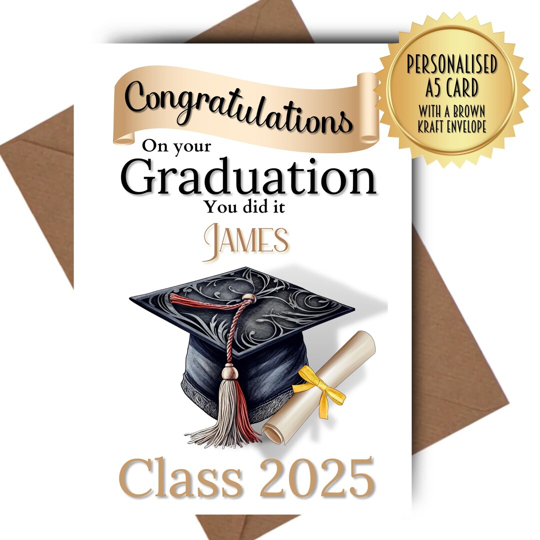 Personalised Graduation Card Passed School Leaver Graduate Class of I ...