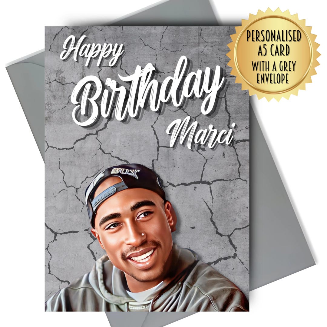 Personalised Music Theme Birthday Card Rapper Hip Hop Legend Singer ...