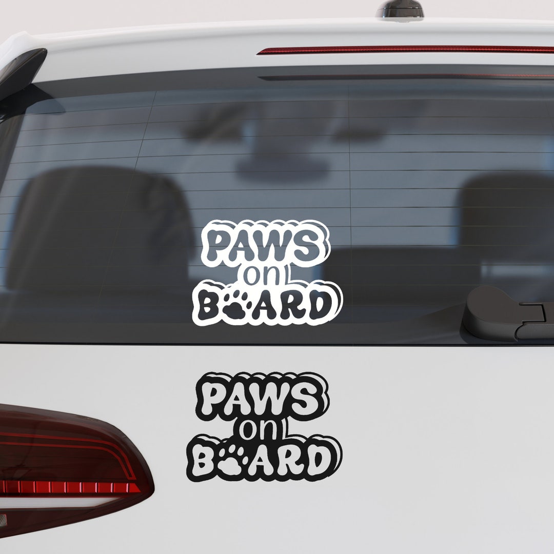 Vinyl Decal Sticker Car Transfer Baby on Board Paws on Board Dog on ...