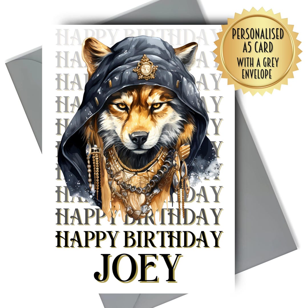 Personalised Birthday Card Rapper Hip Hop Gangster Animal - Etsy