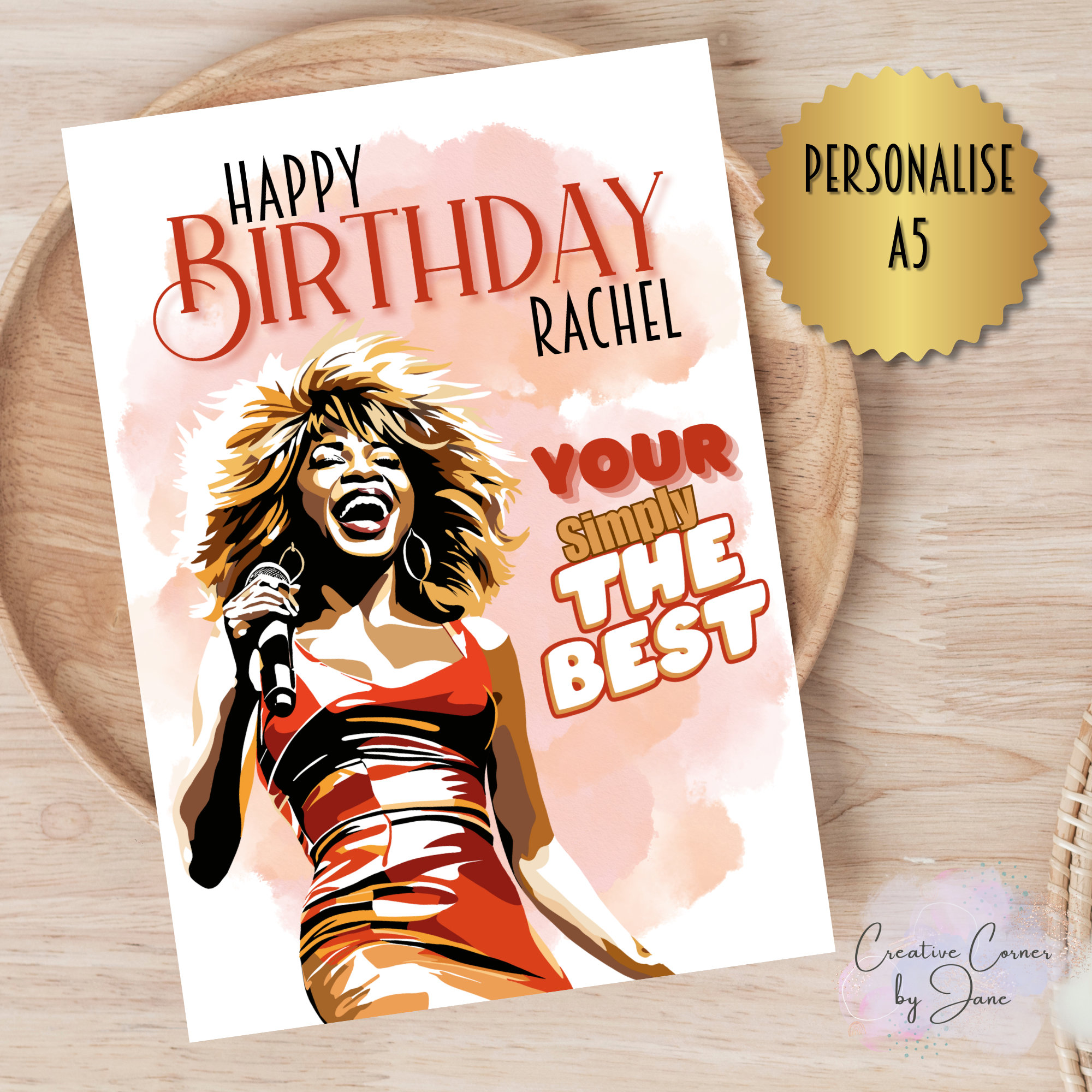 Personalised Singer Songwriter 70s 60s Artist Birthday Card Greeting ...