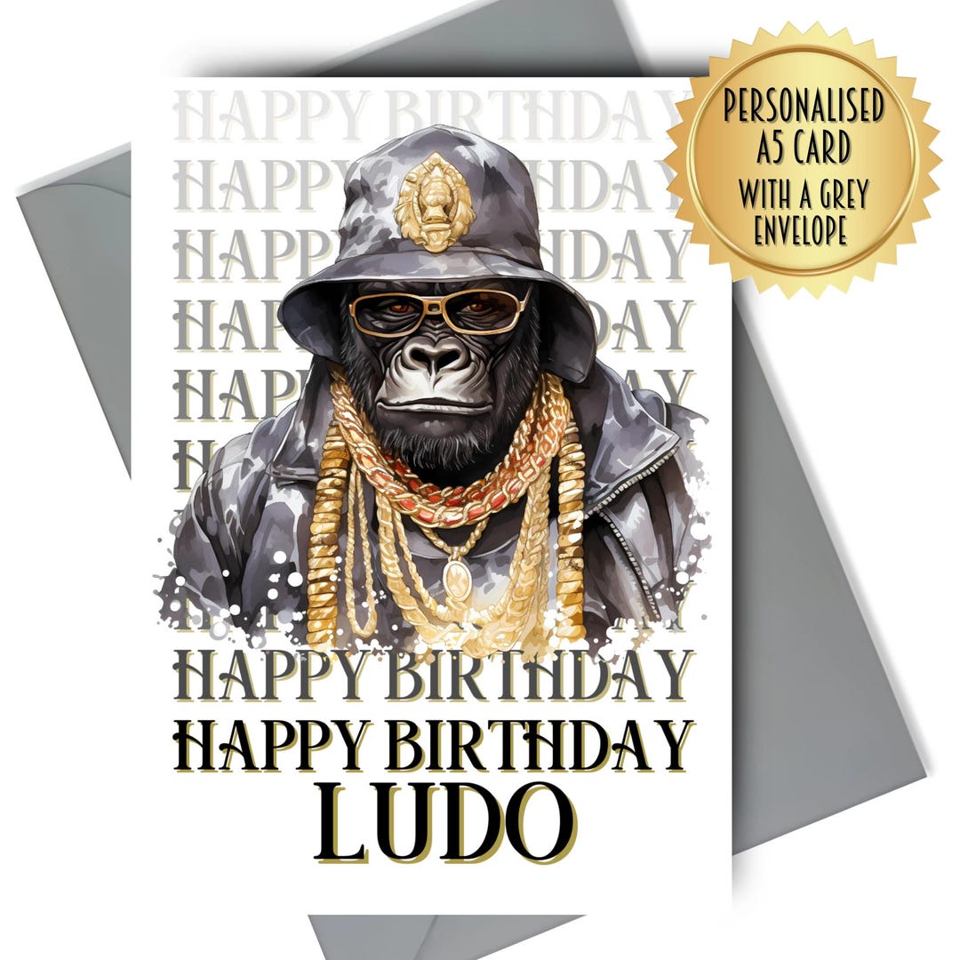 Personalised Birthday Card Rapper Hip Hop Gangster Animal - Etsy