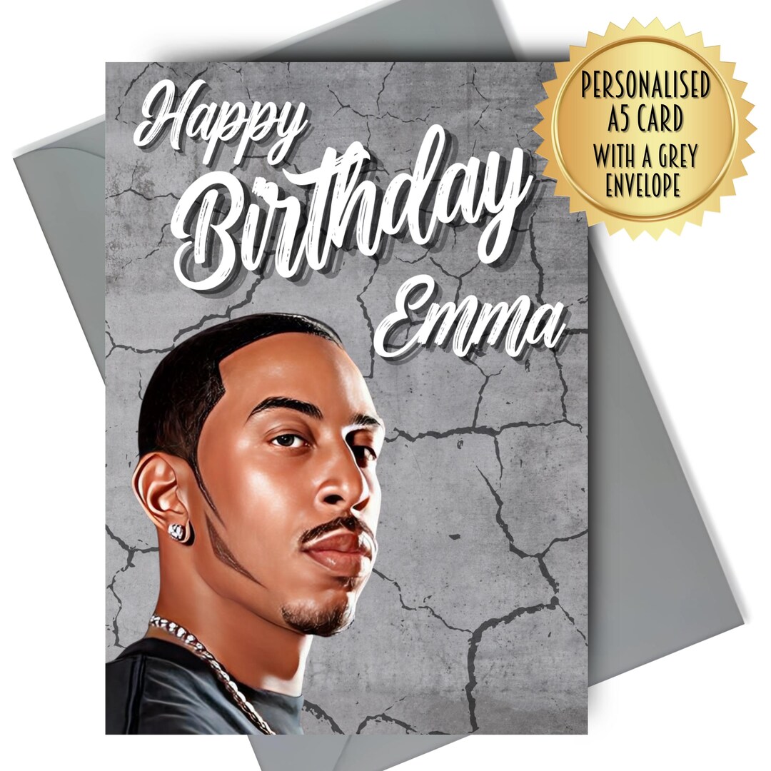 Personalised Music Theme Birthday Card Rapper Hip Hop Legend Singer ...