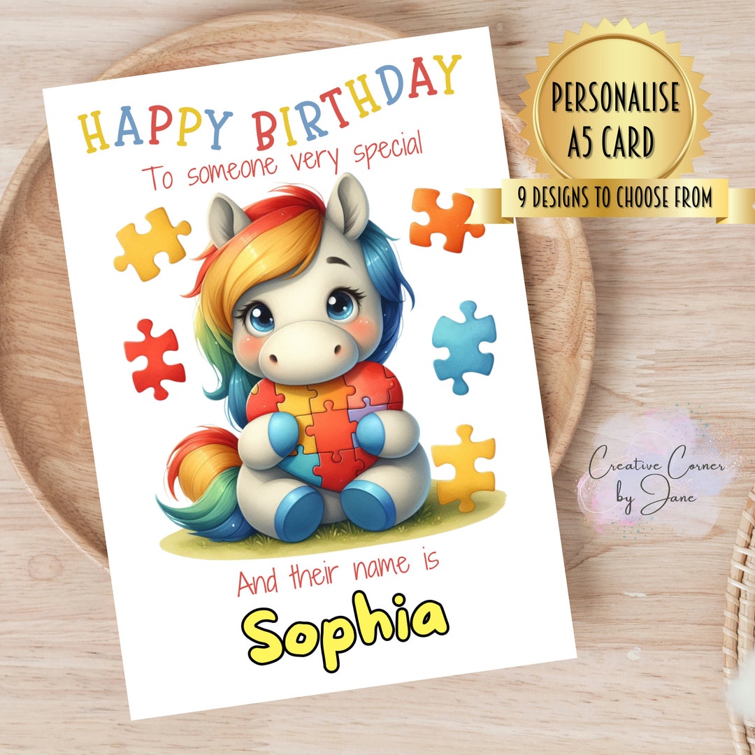 Personalised Birthday Card Perfect Child Autism Awareness Special ...