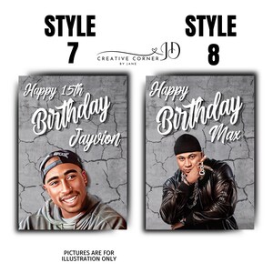 Personalised Music Theme Birthday Card Rapper Hip Hop Legend Singer ...