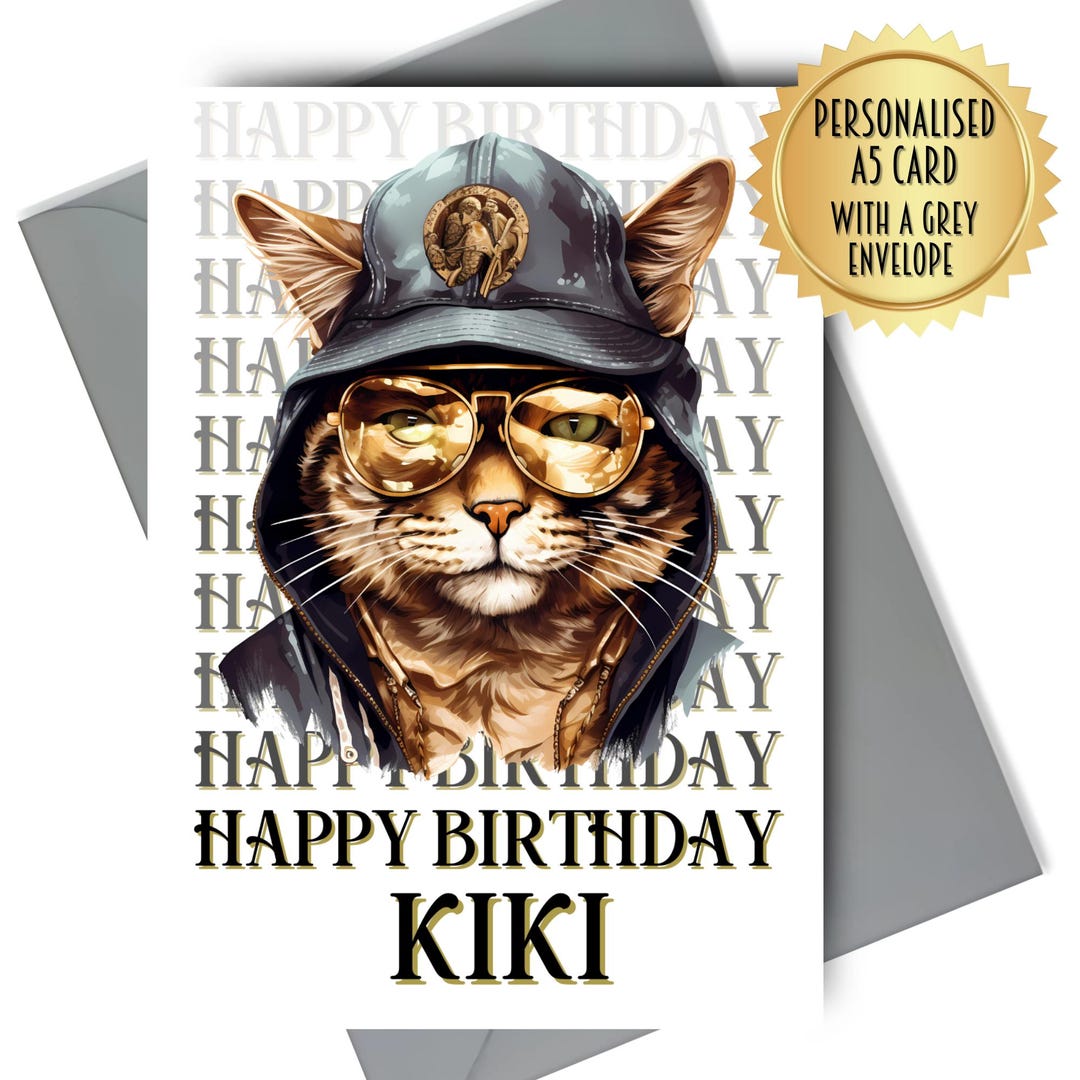 Personalised Birthday Card Rapper Hip Hop Gangster Animal - Etsy