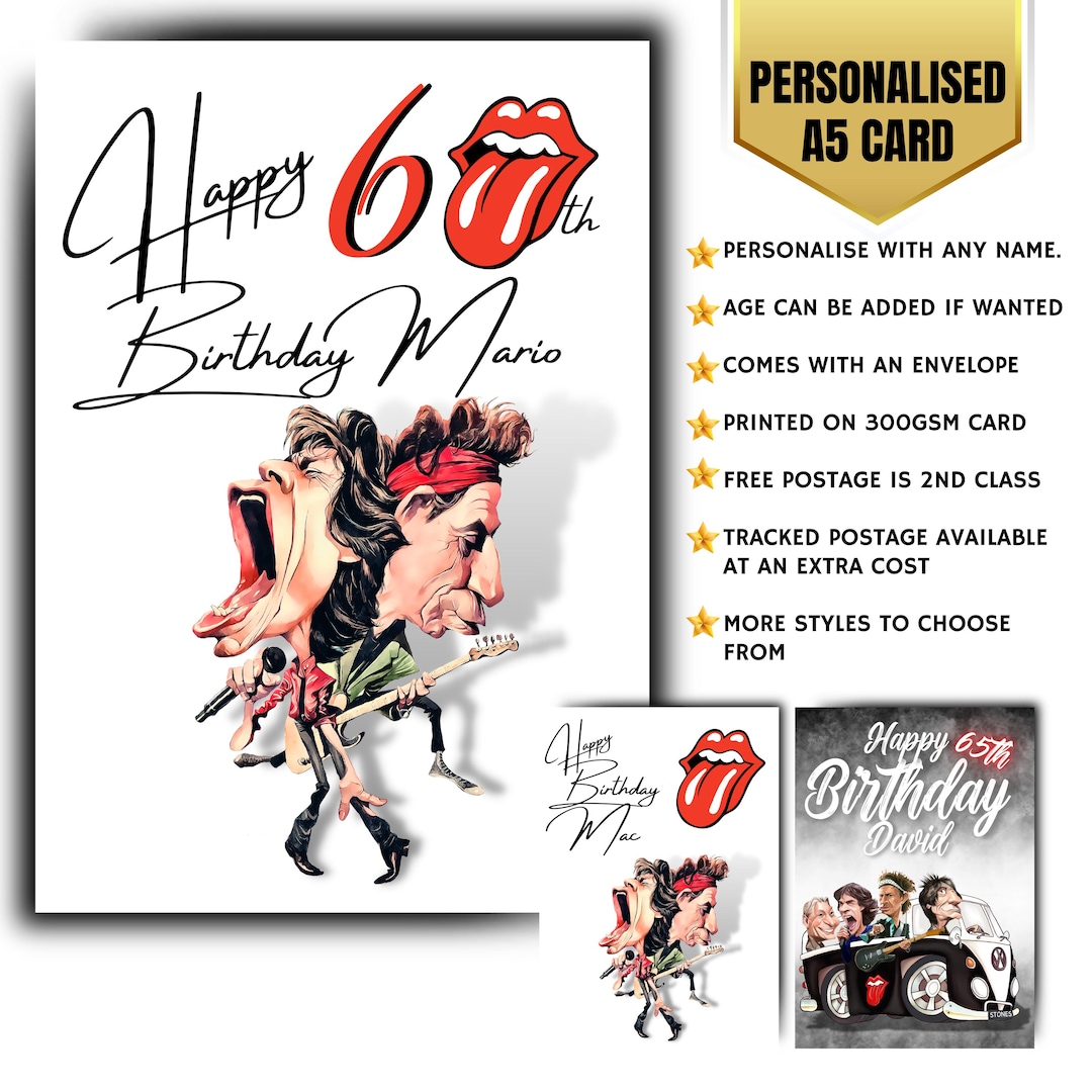 Personalised Birthday Greeting Card 70s Rock Music - Etsy