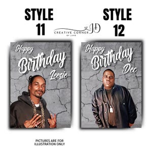 Personalised Music Theme Birthday Card Rapper Hip Hop Legend Singer ...