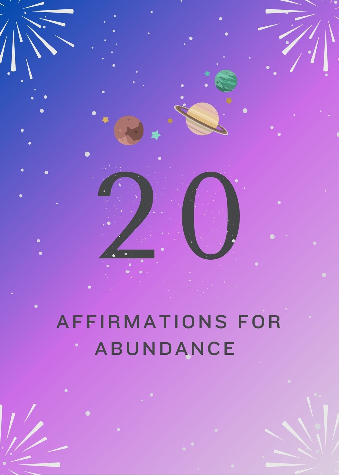 Abundance Affirmations Outer Space Purple 20 Days - Etsy