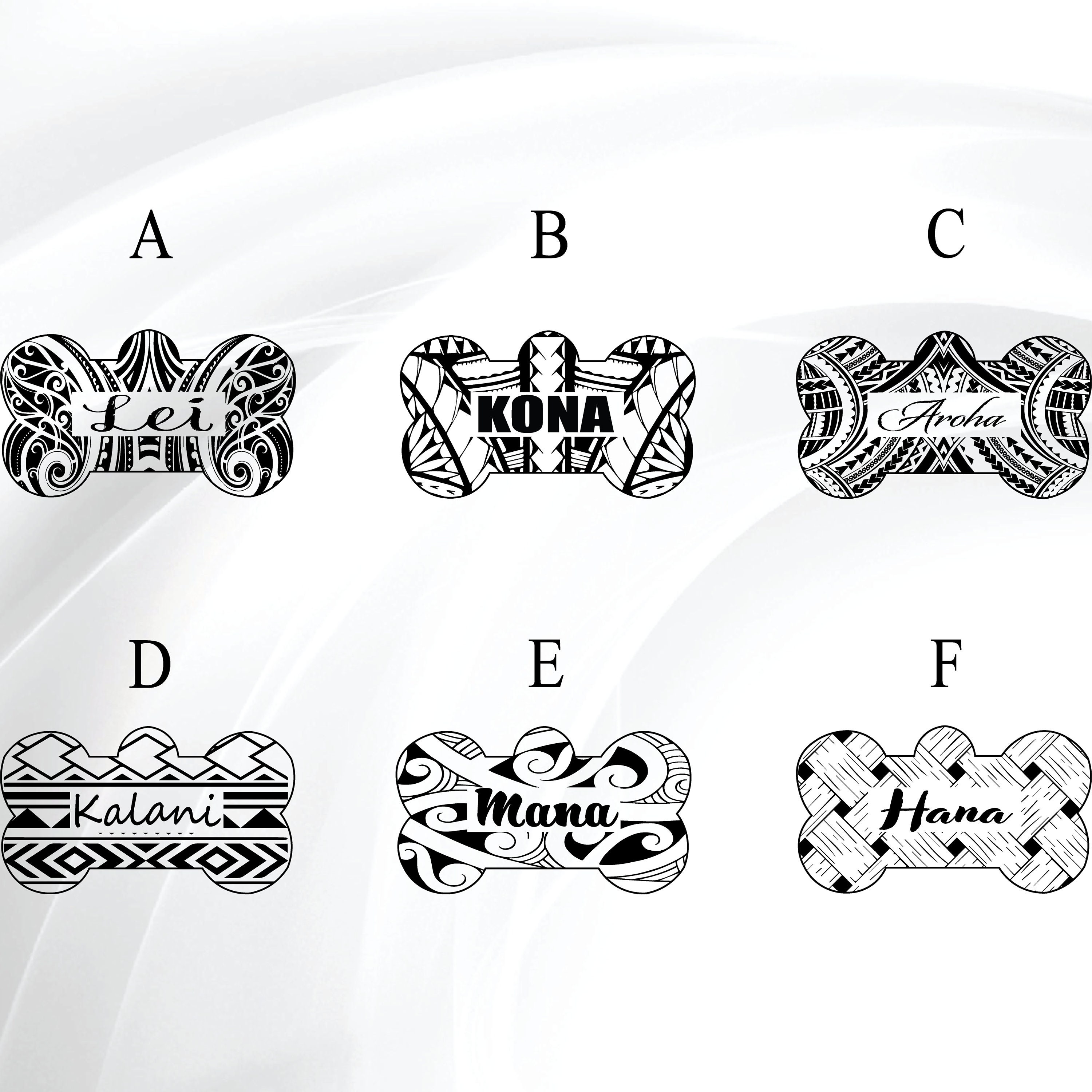 Polynesian Pet Dog Bone Name Tags Bone Tag Dog ID Dog Bone - Etsy