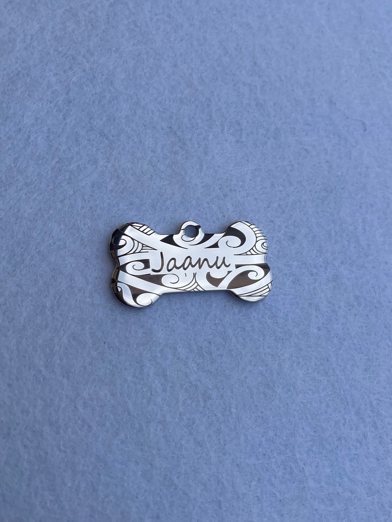 Polynesian Pet Dog Bone Name Tags Bone Tag Dog ID Dog Bone - Etsy